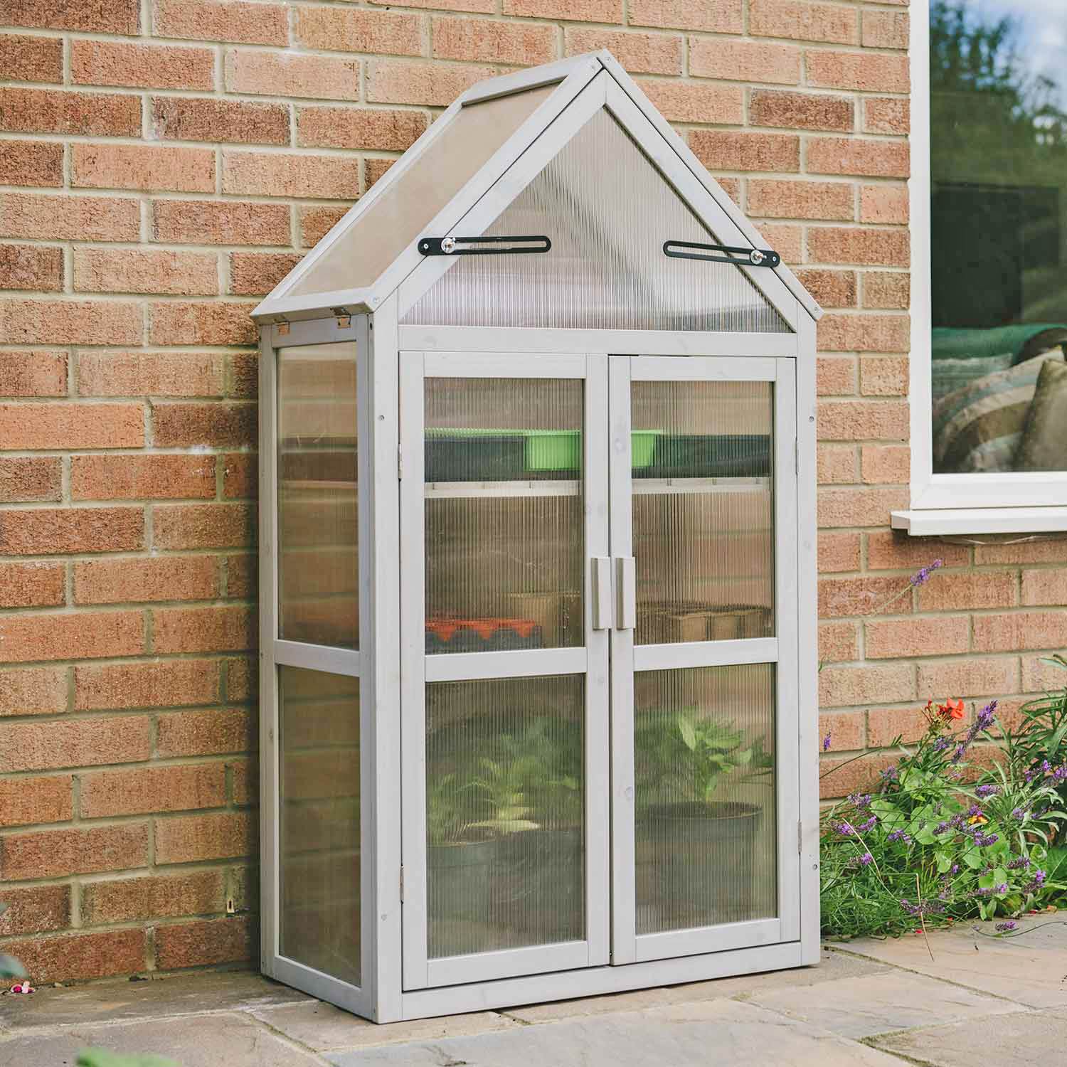Grow It Wooden Growhouse Dove Grey | Marshalls Garden