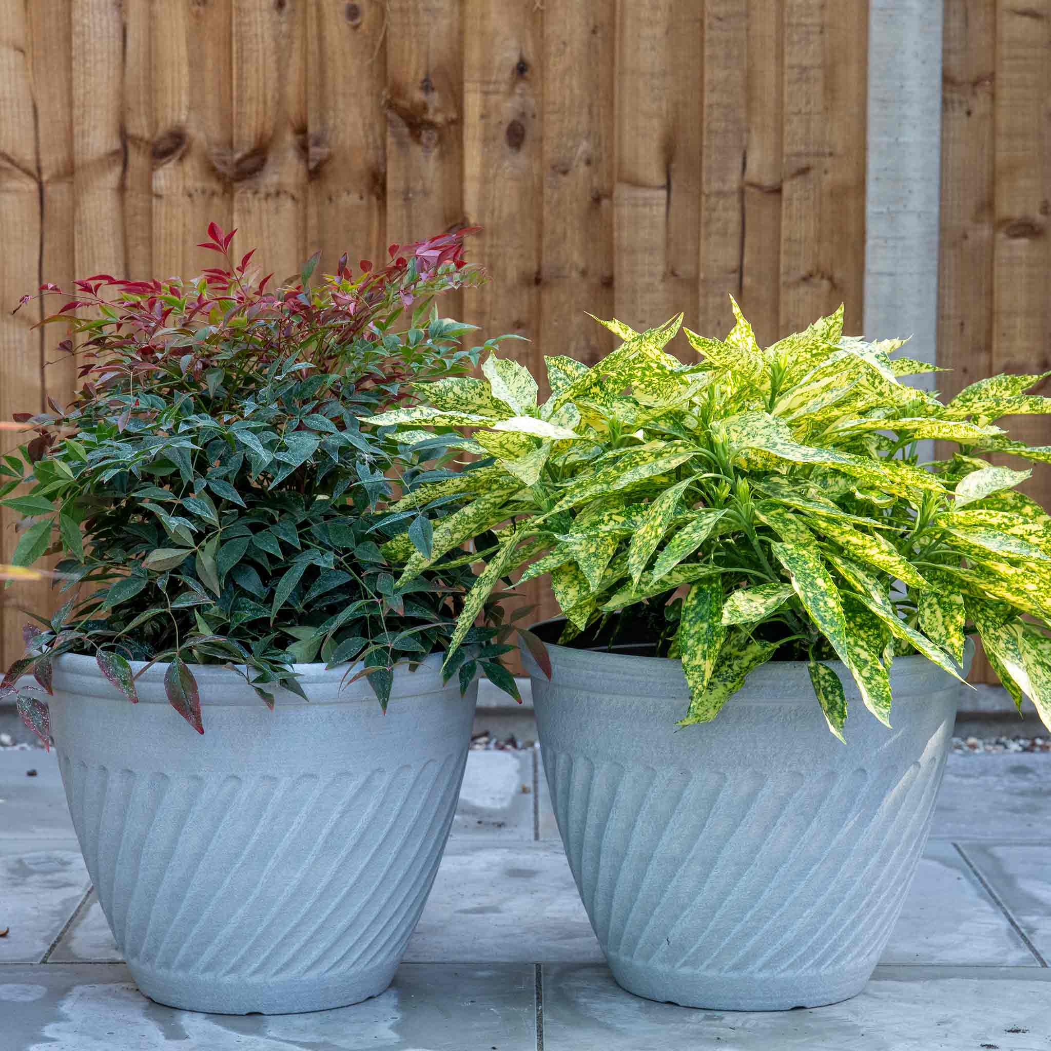 Bali Planter in Antique Beige 16in | Marshalls Garden