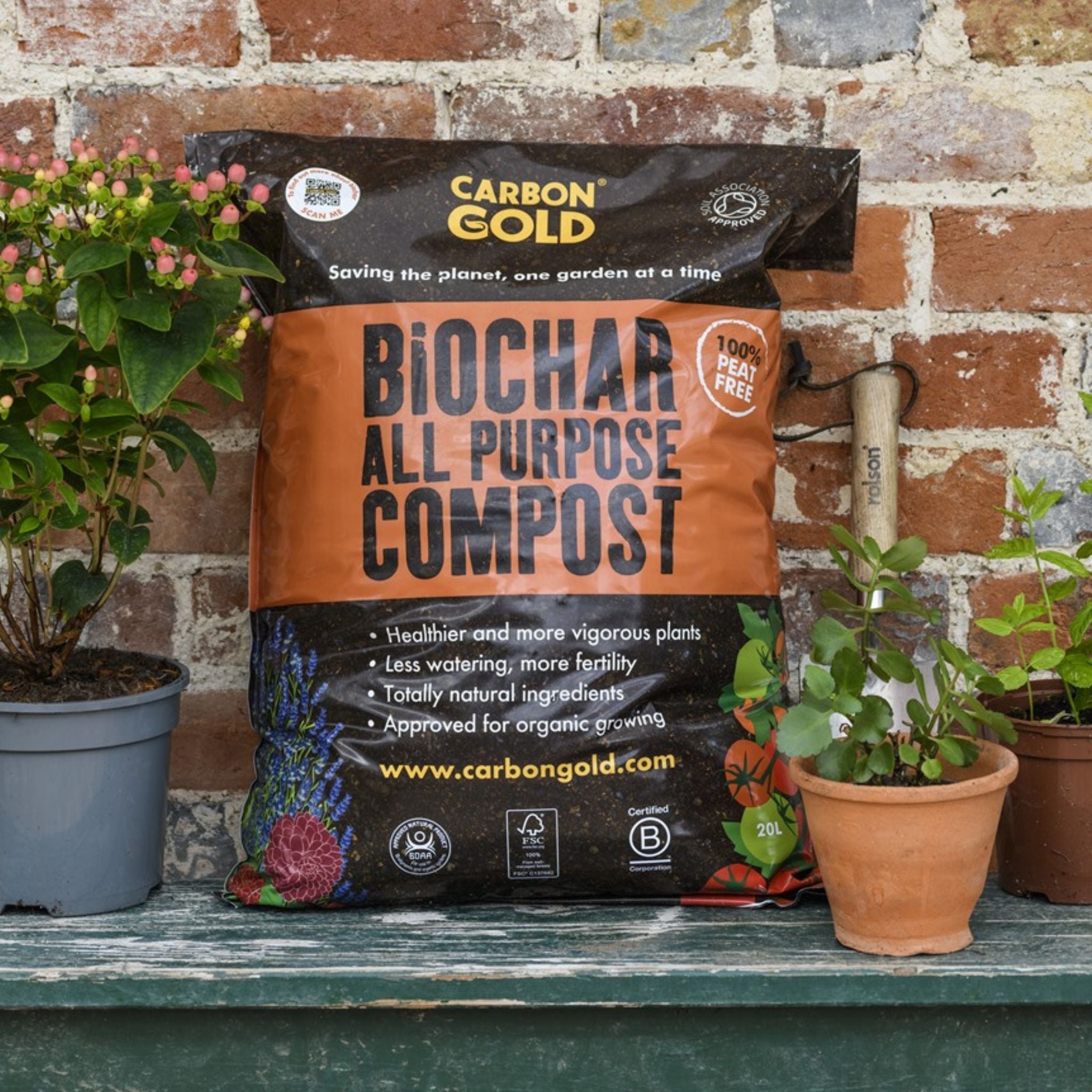 Carbon Gold Biochar All Purpose Compost 20L | Marshalls Garden