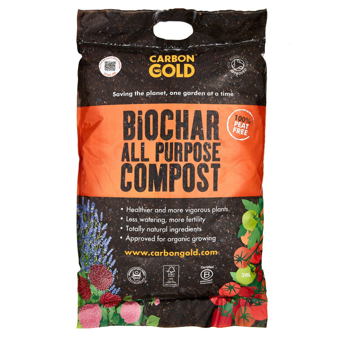 Carbon Gold Biochar All Purpose Compost 20L | Marshalls Garden