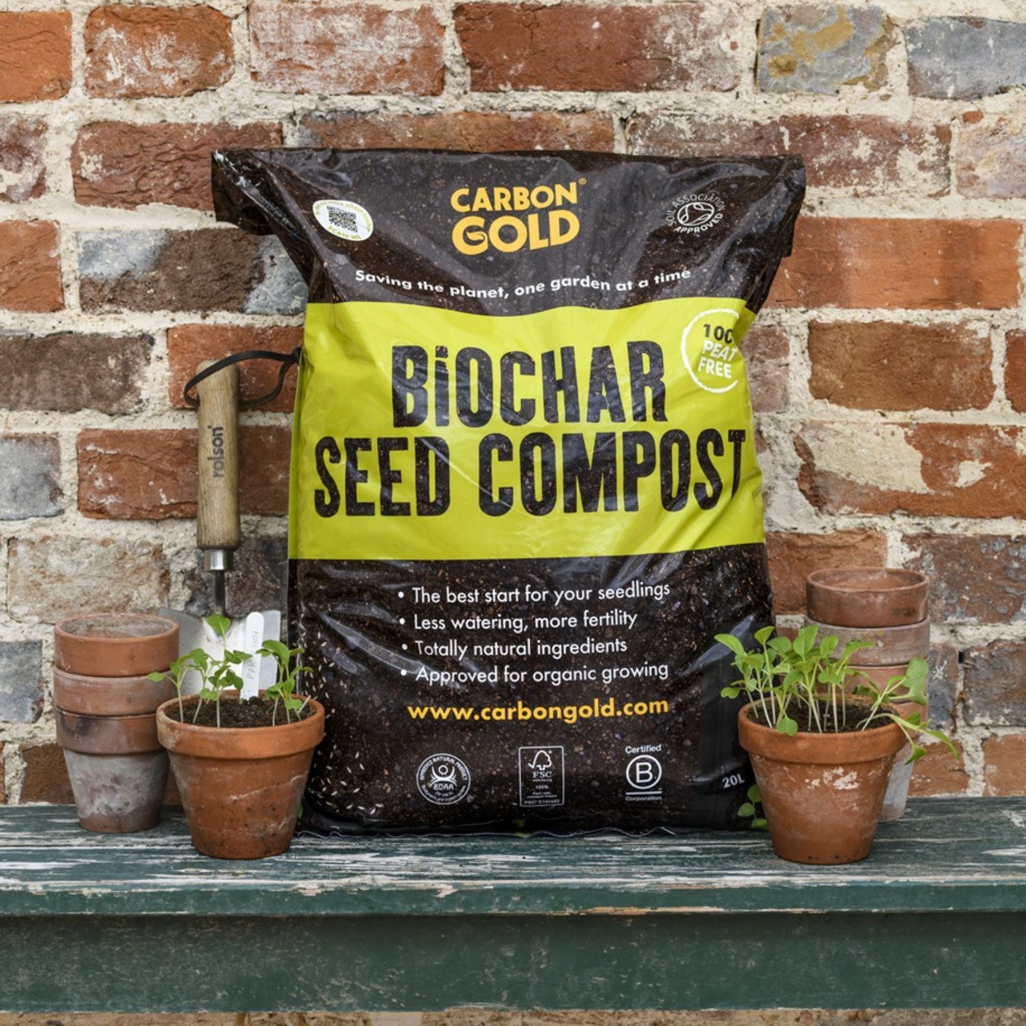 Carbon Gold Biochar Seed Compost | Marshalls Garden