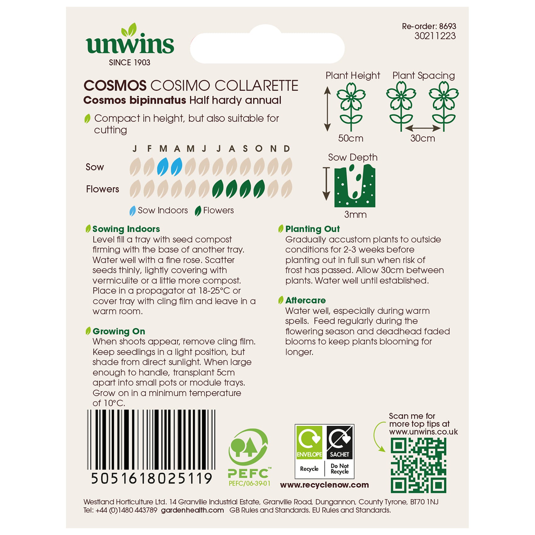 Cosmos Seeds 'Cosimo Collarette' | Buy Cosmos Seeds Online | Cosmos ...