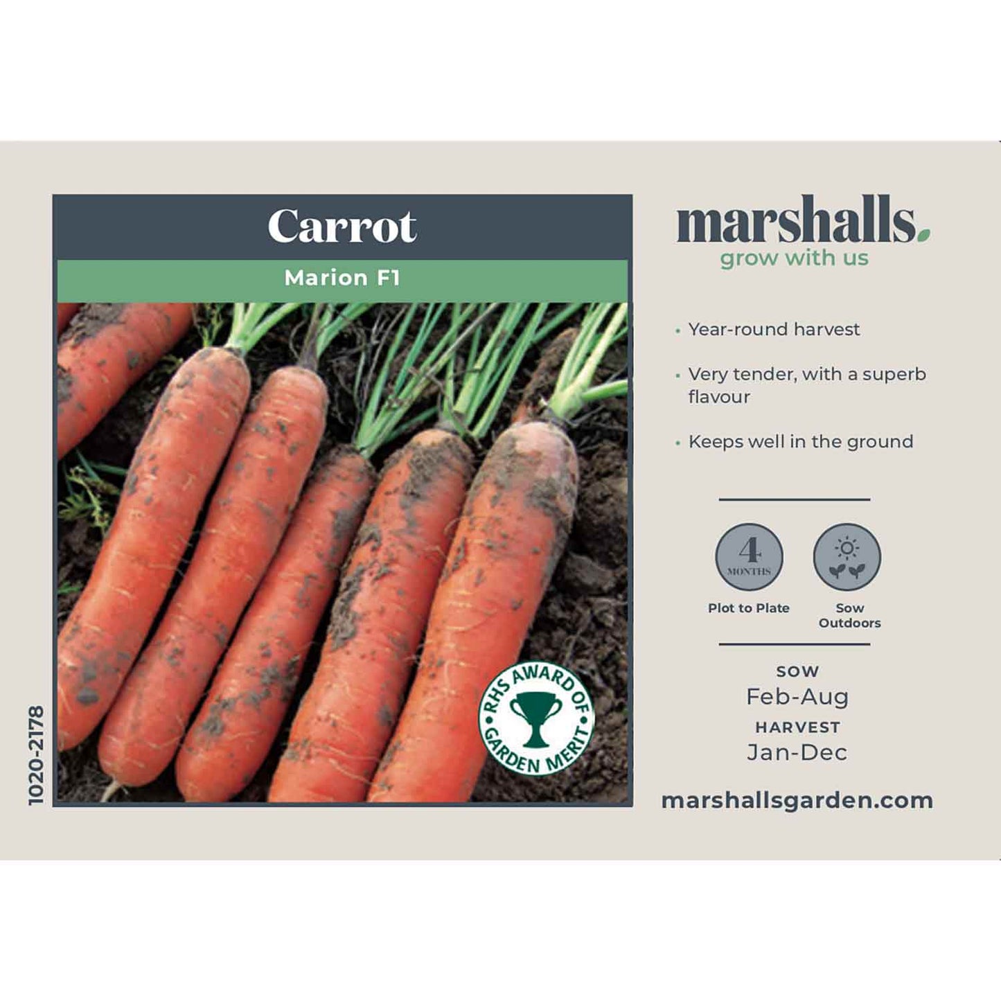 Carrot Seeds 'Marion' F1 | Marshalls Garden