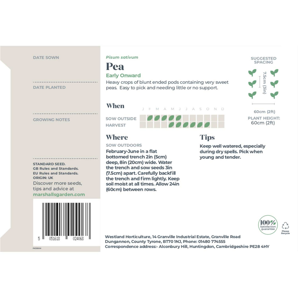 Pea Seeds 'Early Onward' | Buy Pea Seeds Online | Pea Seeds for Sale ...