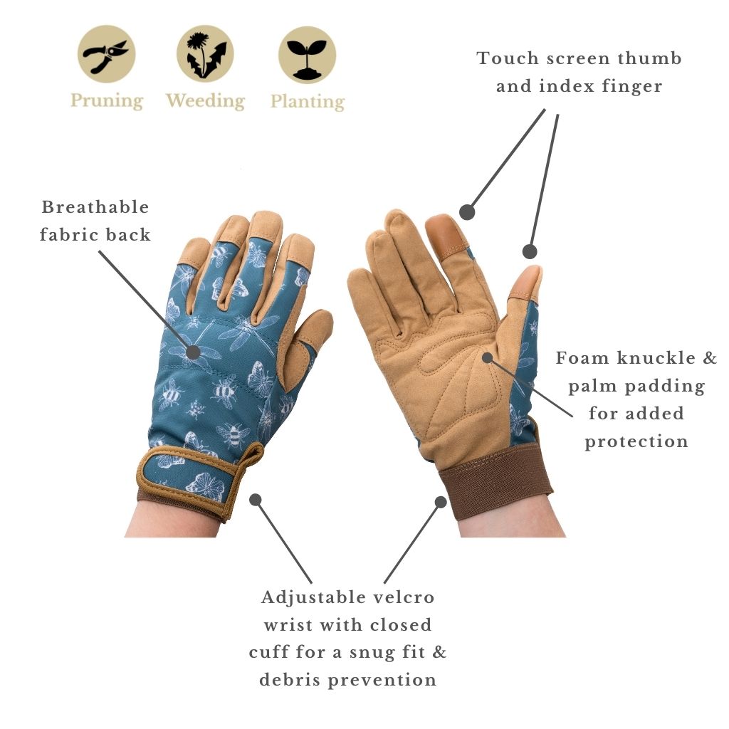 Kent & Stowe Premium Flutter Bug Gloves - Medium | Buy Gardening Gloves ...