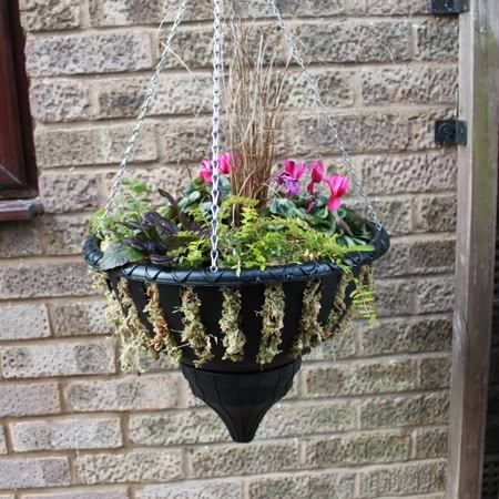 Water Retaining Hanging Baskets - Black x 2 | Marshalls Garden